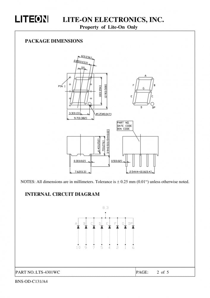 LTS-4301WC datasheet page 3