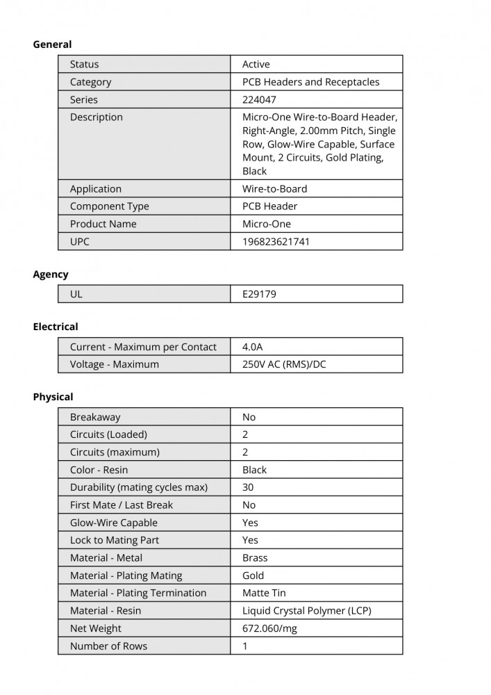 MOLEX 2240470021 product document image, page 2