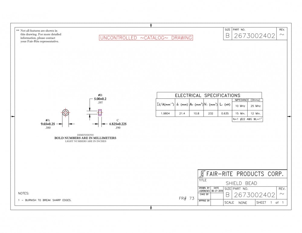 Fair-Rite 2673002402 technical document