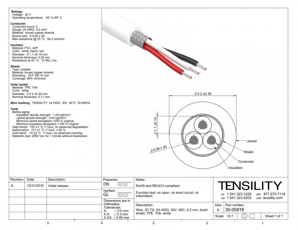 Tensility International 30-00818 product drawing