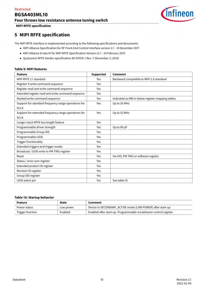 BGSA403ML10 datasheet page 10