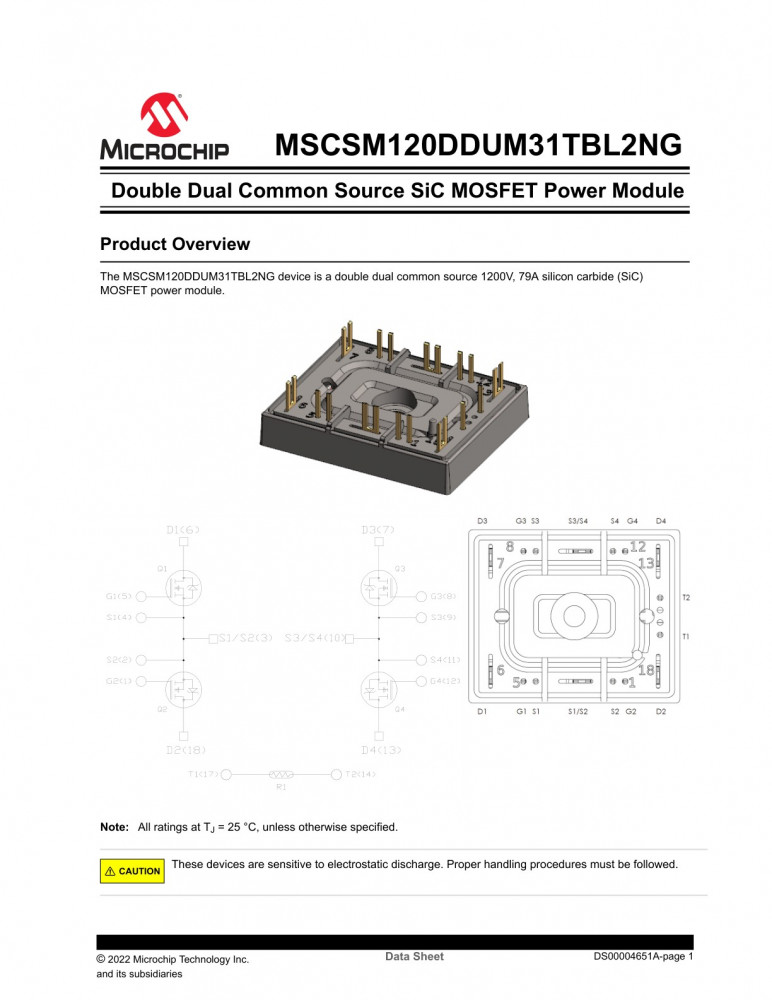 MSCSM120DDUM31TBL2NG datasheet page 1