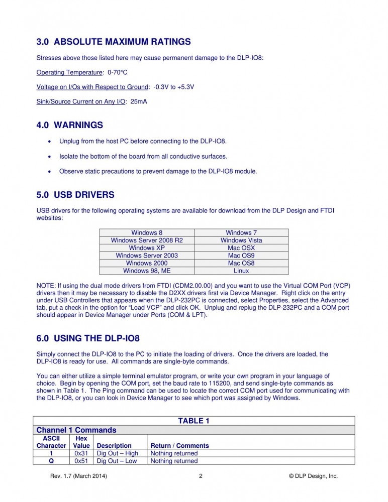 DLP-IO8-G technical document page 2