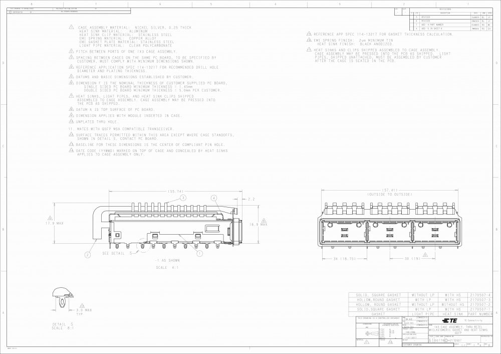 TE Connectivity 2170507 drawing page 1