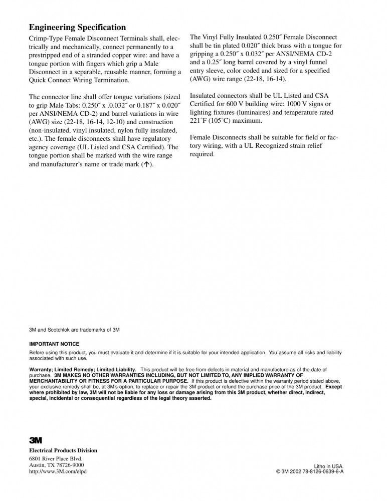 3M Highland FDI14-250Q datasheet page 2
