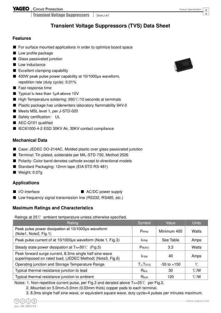 SMAJ-AT datasheet page 2