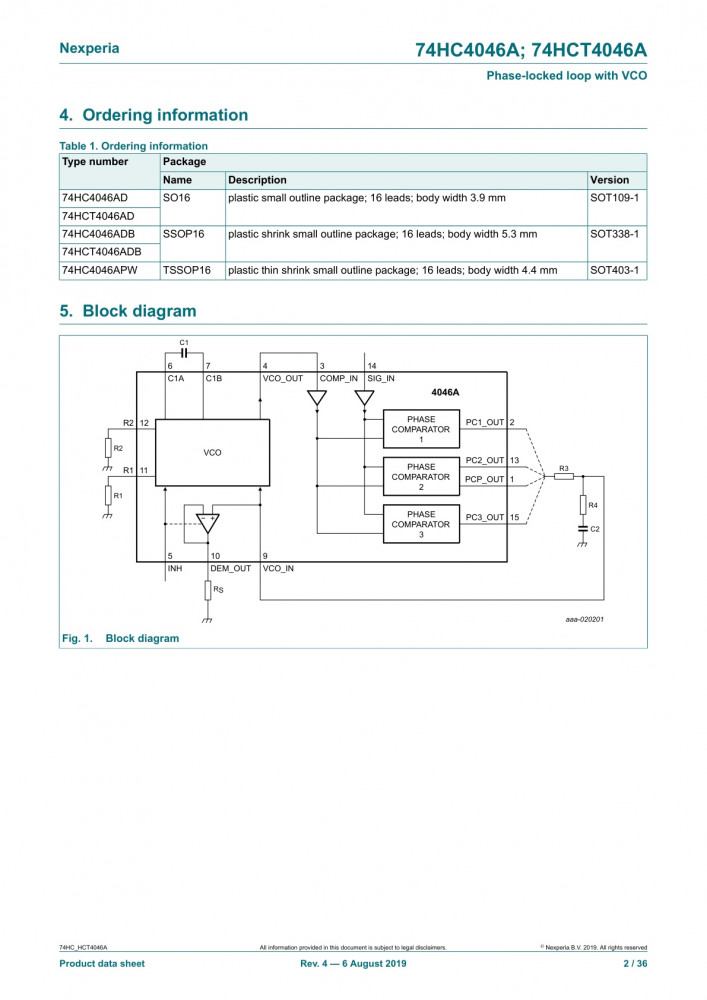 74HC4046ADB,112 technical document page 2
