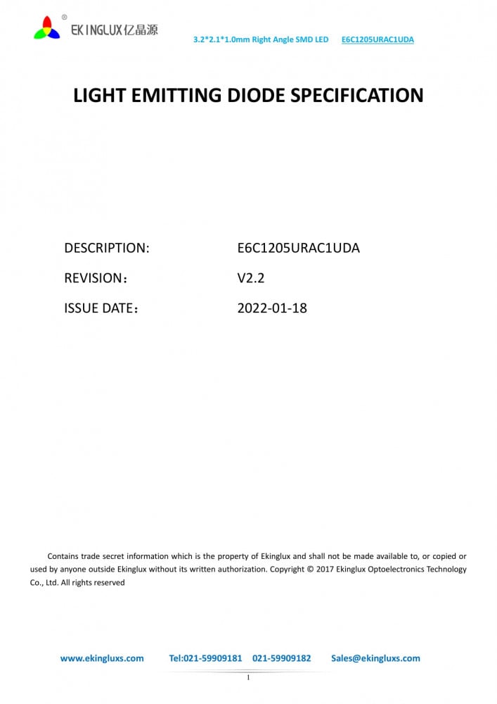 E6C1205URAC1UDA datasheet page 1