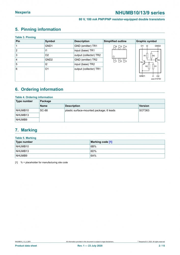 NHUMB13F datasheet page 2
