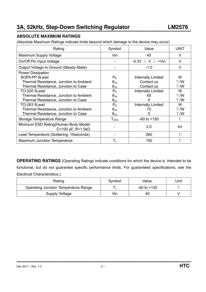 LM2576R-12 datasheet page 5