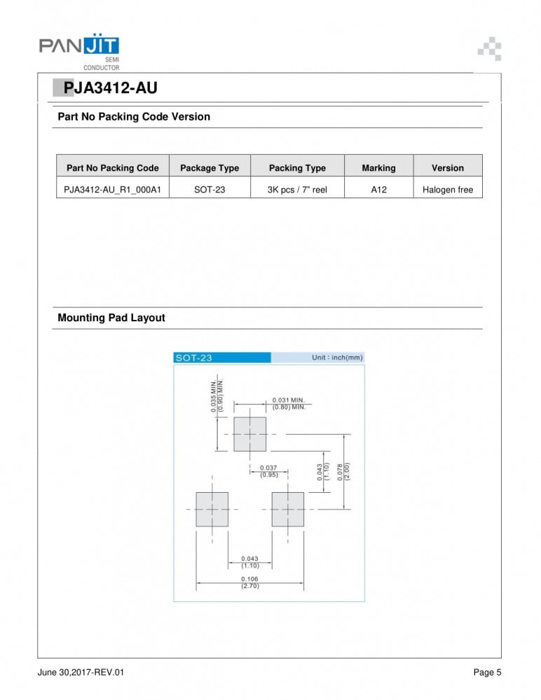 PJA3412-AU datasheet page 5