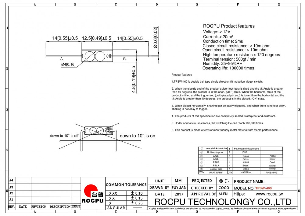 ROCPU TPSW-460 technical document preview