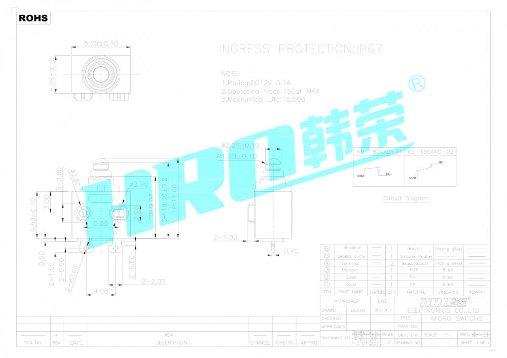 K9-1804AD-1 technical drawing