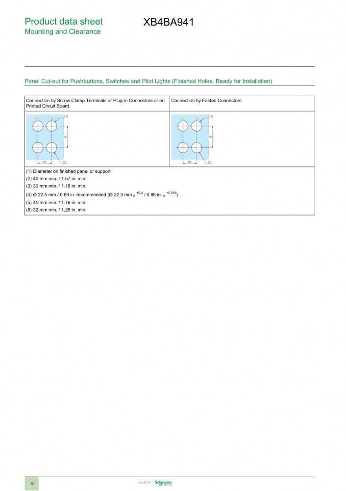 XB4BA941 technical document page 4