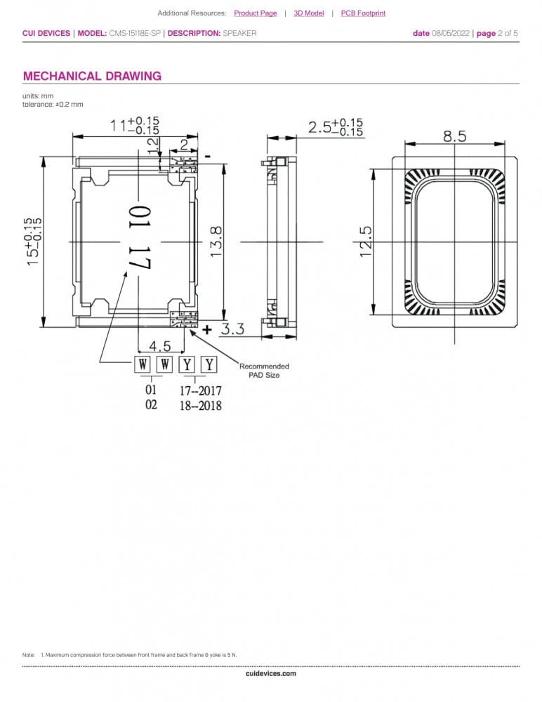 CMS-15118E-SP datasheet page 2