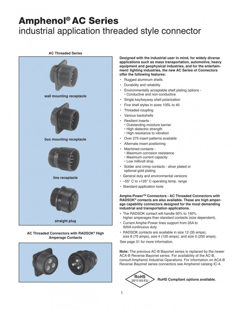 Amphenol connector catalog page 3