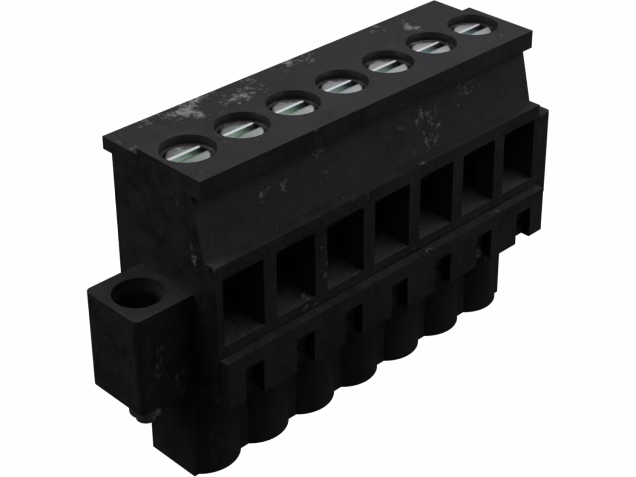 5.00mm Pitch Eurostyle Vertical Plug, with Retention Screws and Standard Imprinting, Rear Wire Entry, Black, 7 Circuits for sale
