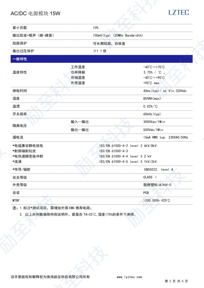 LH15-23B series datasheet page 2