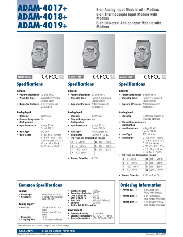 ADAM-4018+ technical document preview