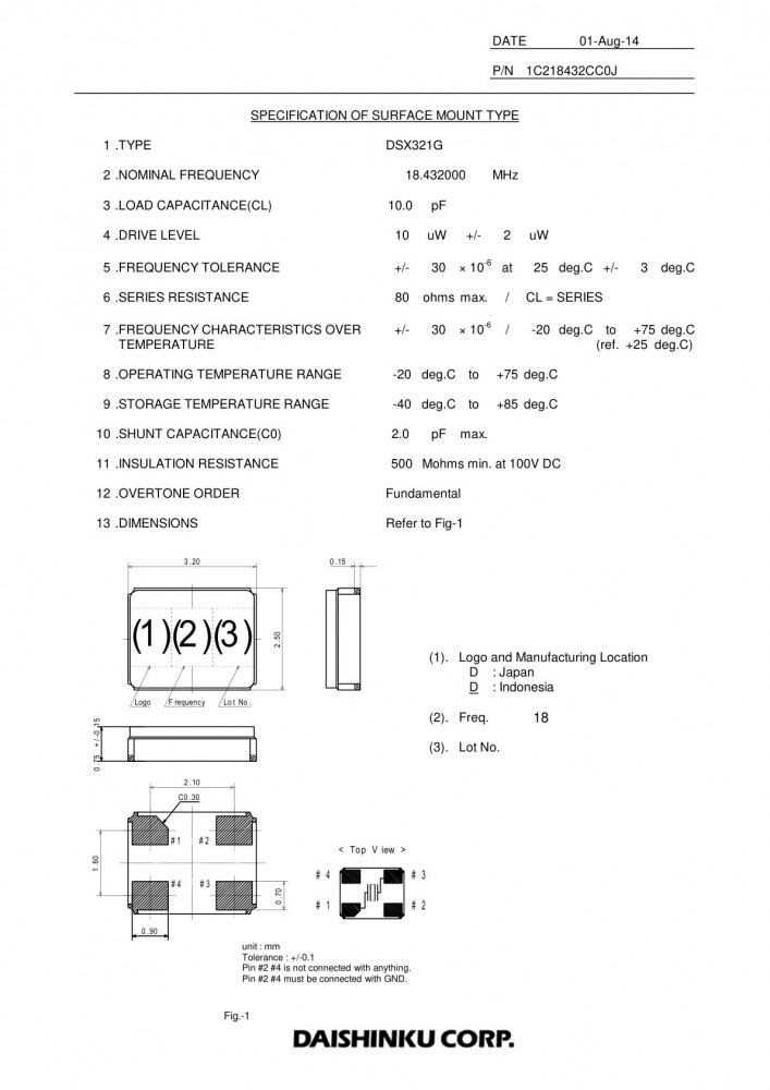 KDS 1C218432CC0J datasheet page