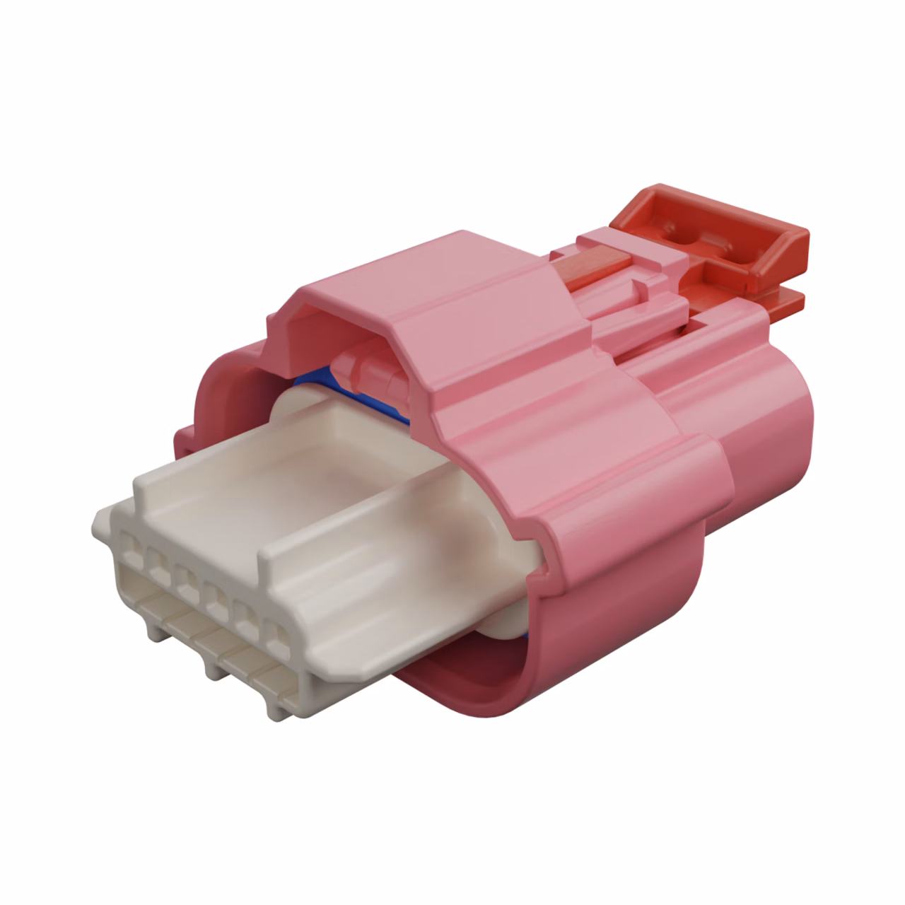Squba Sealed Receptacle Assembly with CPA, 1.80mm Pitch, Single Row, 6 Circuits, Pink for sale