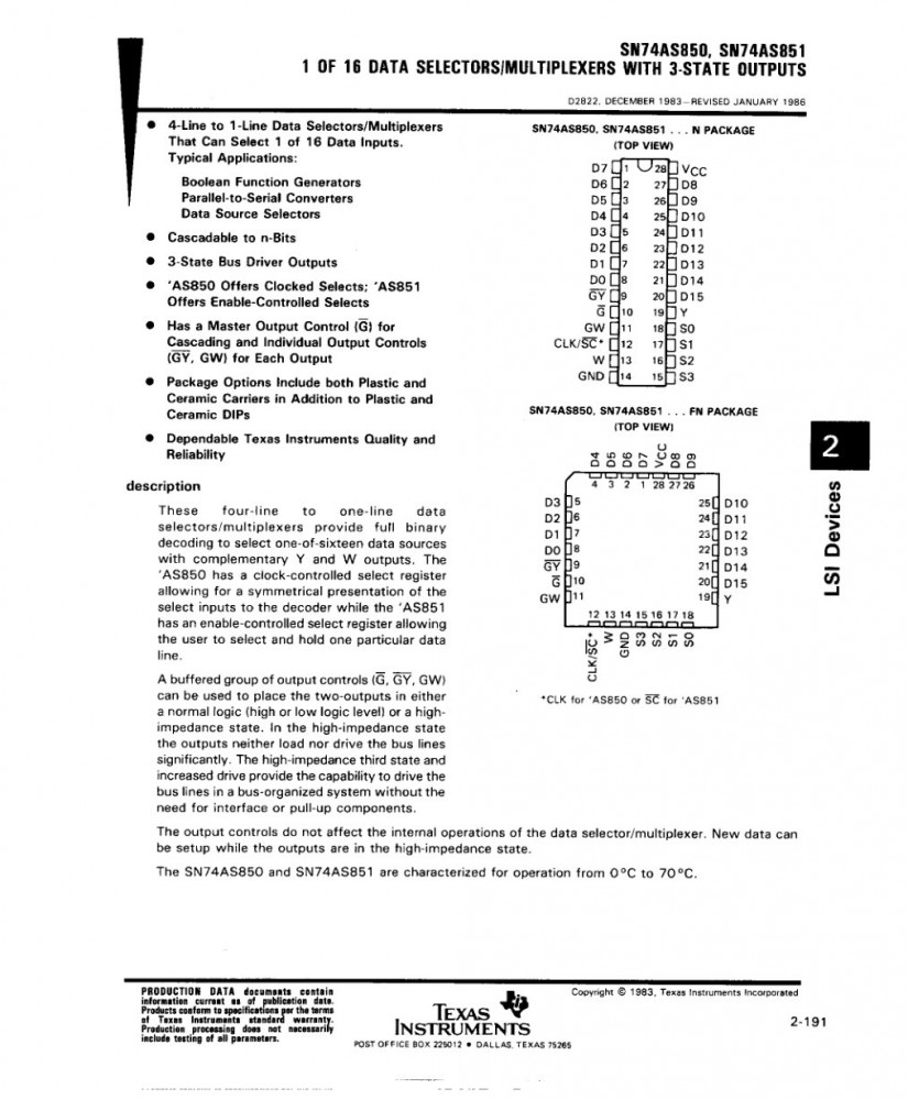 74AS850AN datasheet page 2