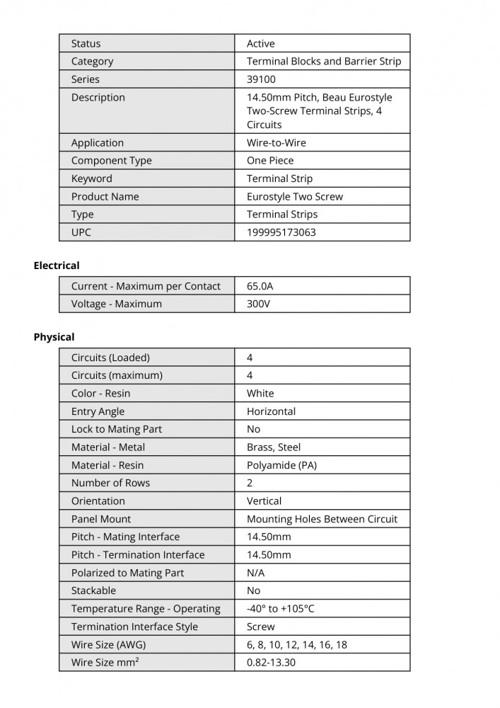 Product document image 2 for MOLEX 391001404