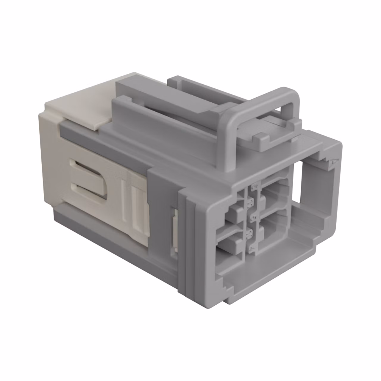 MX150 Pass-Through Unsealed Receptacle, Dual Row, 6 Circuits, Stackable, Keying Option A, UL 94 HB, Stone Gray Housing for sale