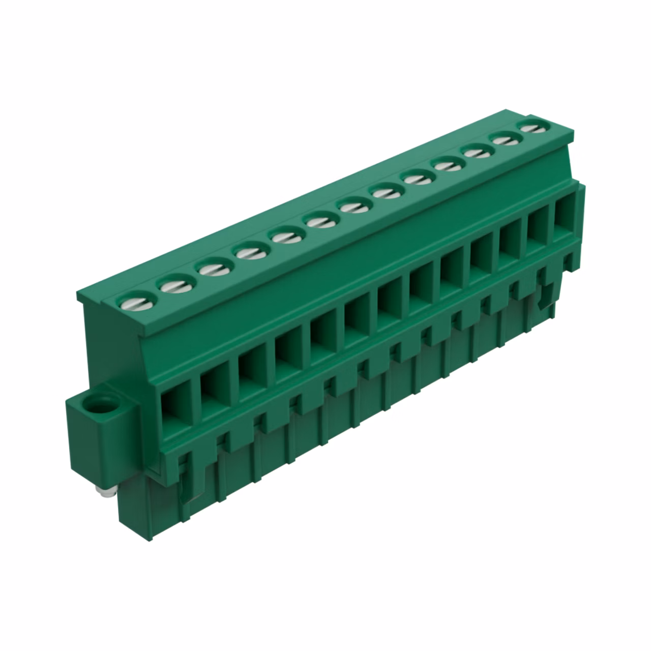 5.00mm Pitch Eurostyle Vertical Plug, with Retention Screws, Front Wire Entry, Green Housing, Gold (Au) Plated, 13 Circuits for sale
