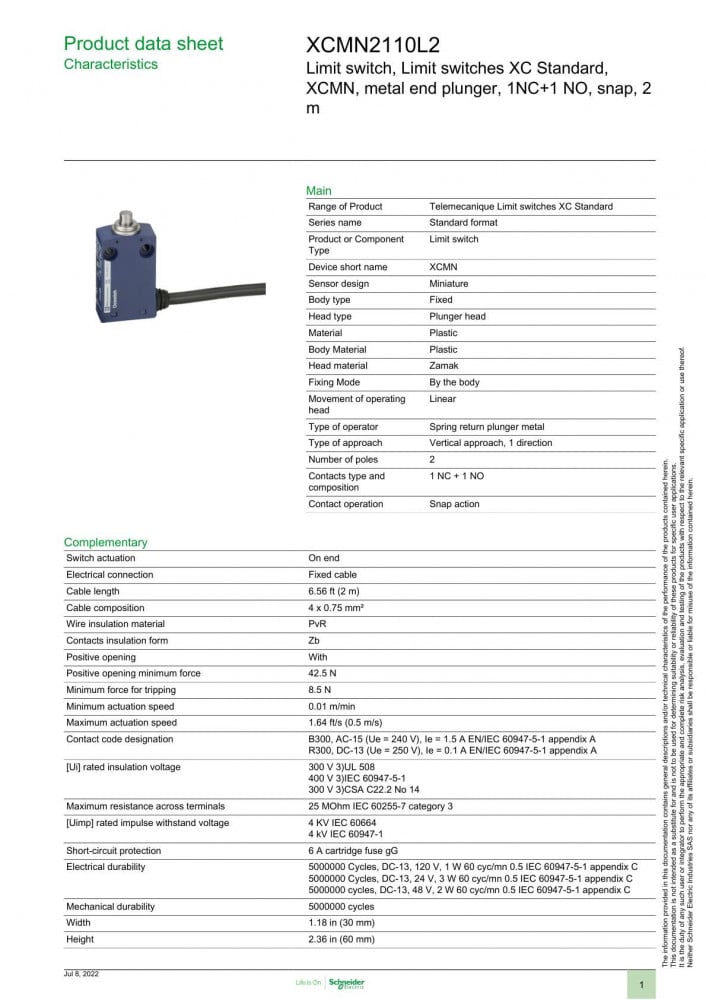 XCMN2110L2 datasheet page 1