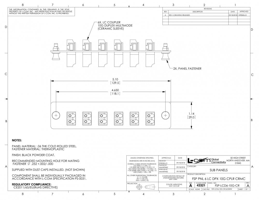 FSP-LCD6-10G-CR technical document preview
