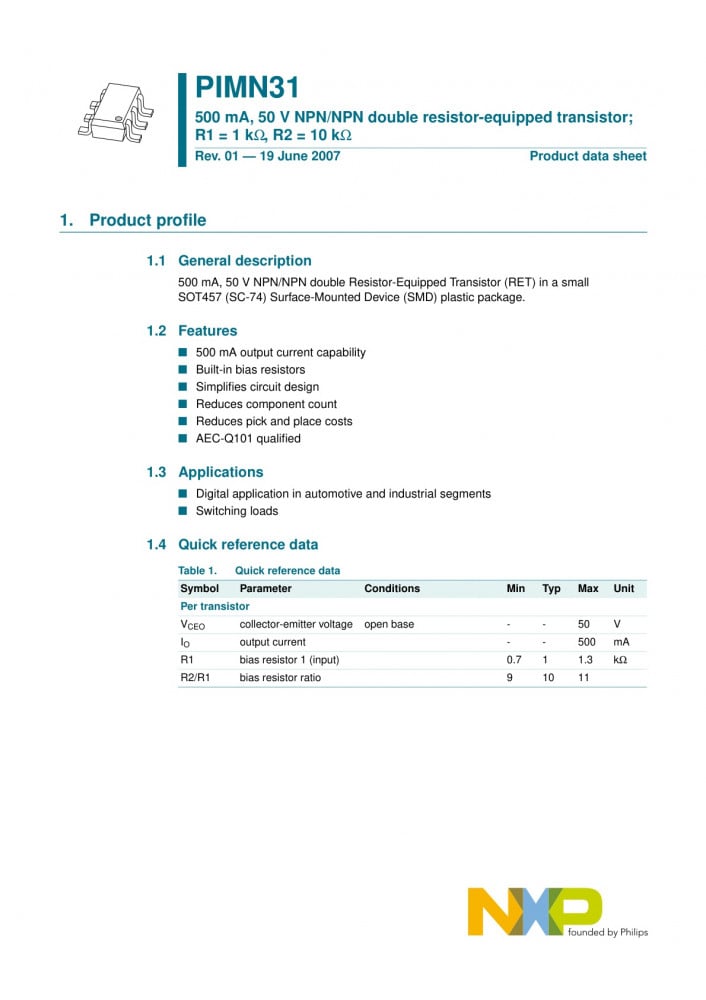 PIMN31 datasheet page 2