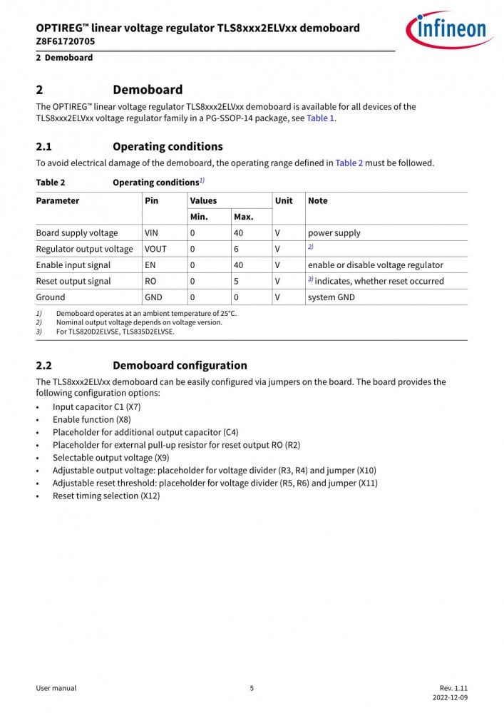 TLS835D2ELVSE demoboard document page 5