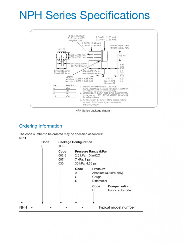 NPH Series technical document page 3