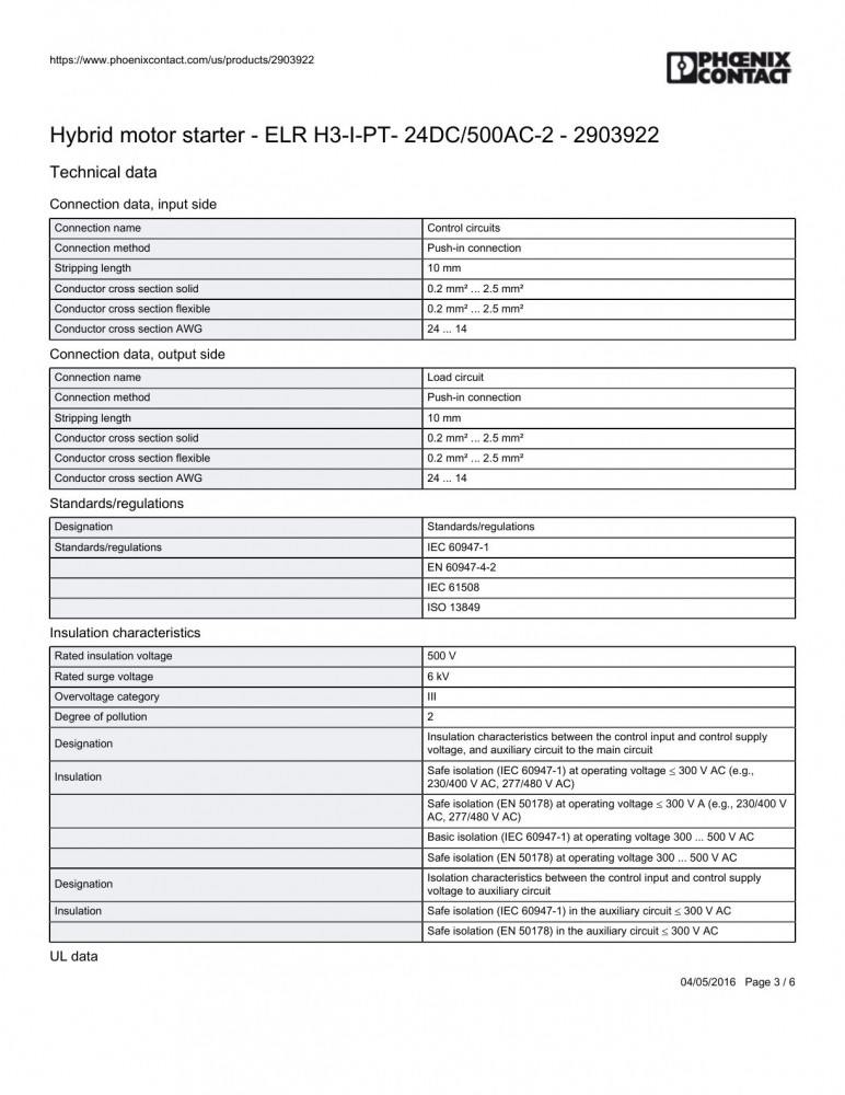 Phoenix Contact 2903922 technical document page 3