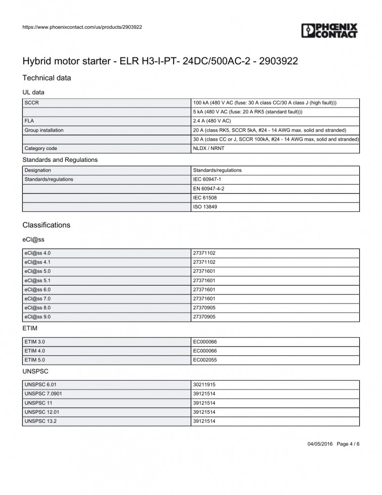 Phoenix Contact 2903922 technical document page 4