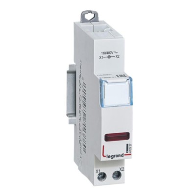 CX³ - LED indicator blue 12/48V~/= - 1 module DIN rail - Non replaceable long-life LED - IP20 distribution board status indication