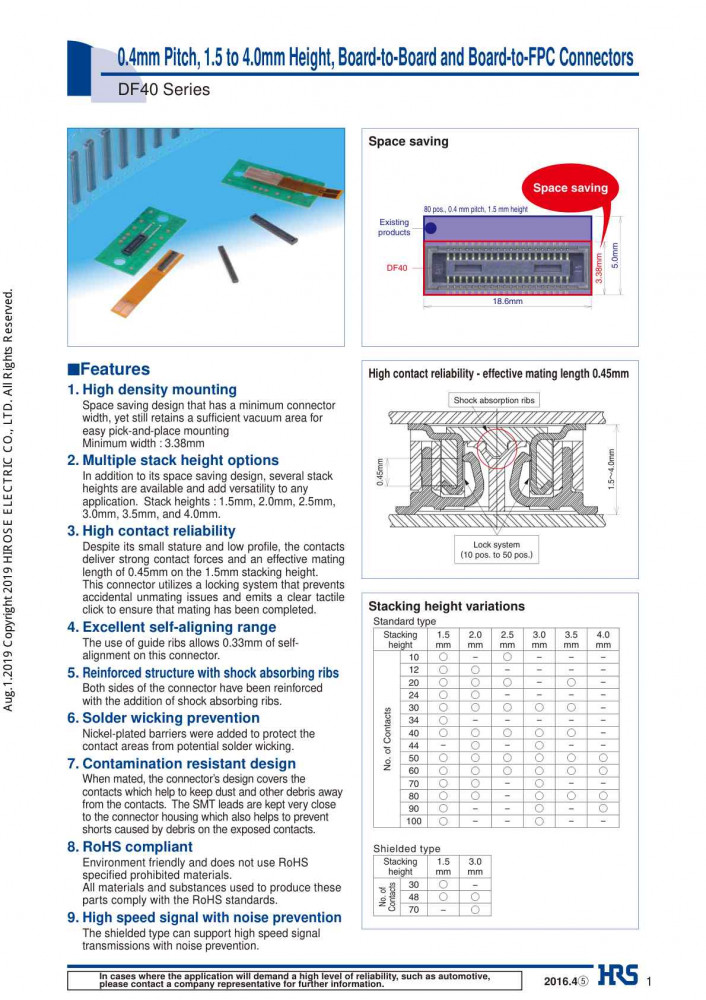 HRS DF40 datasheet page 1