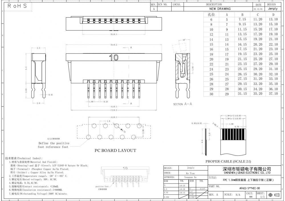 JUSHUO AFA22-S16HCC-00 technical drawing