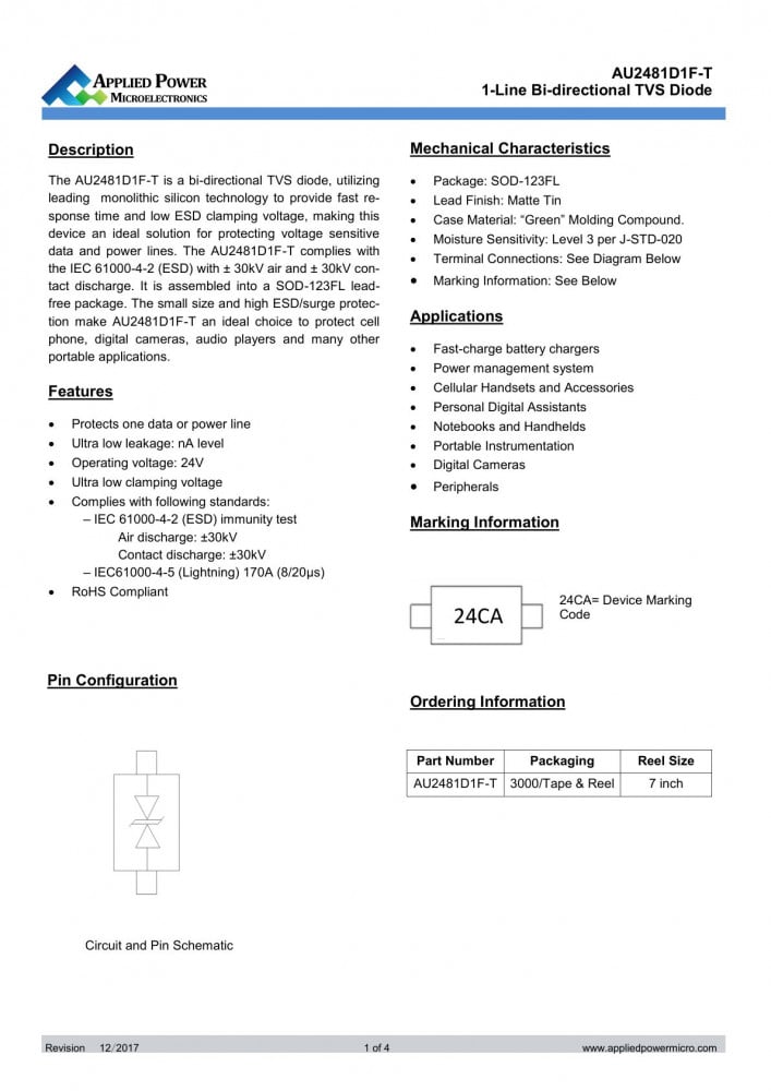 AU2481D1F-T datasheet page 1