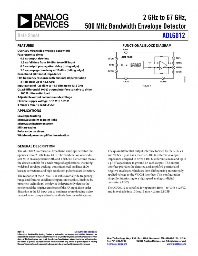 ADL6012 datasheet page 1