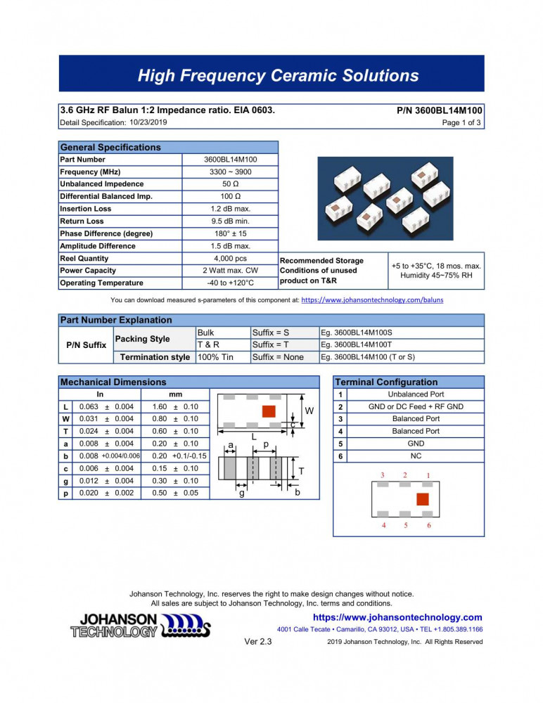 3600BL14M0100001T technical document page 1
