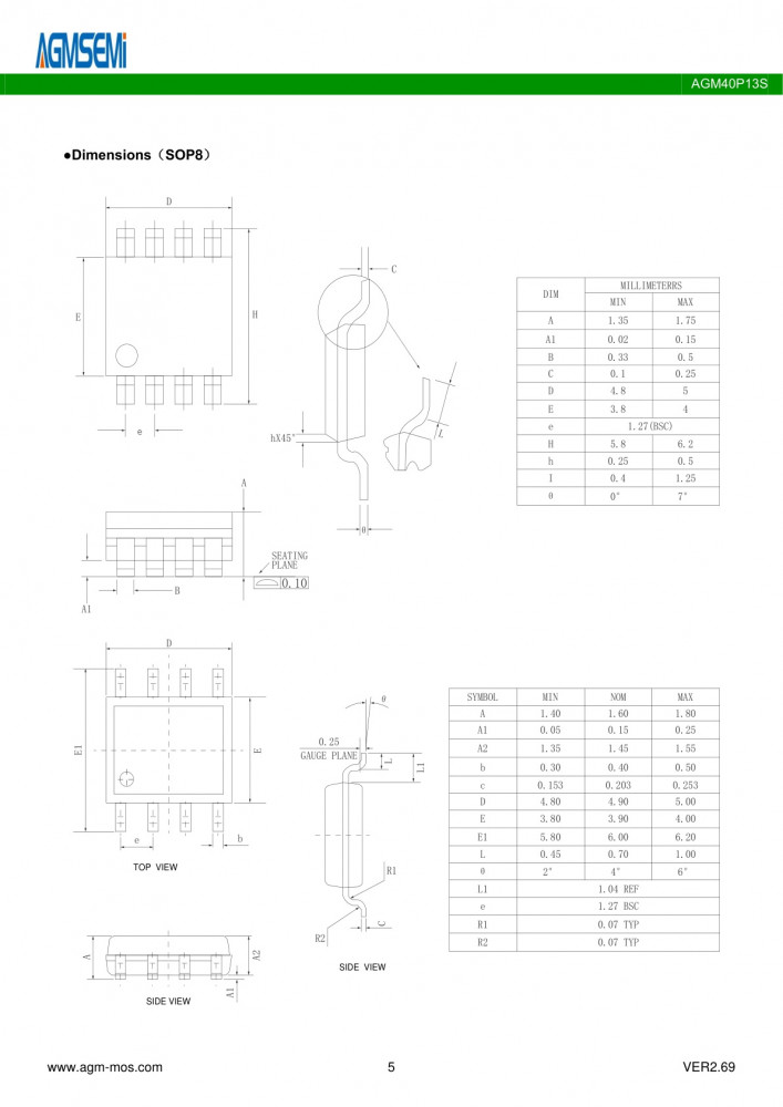 AGM40P13S datasheet page 5