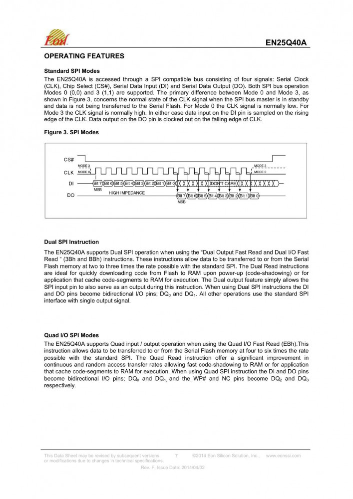 EN25Q40A datasheet page 7
