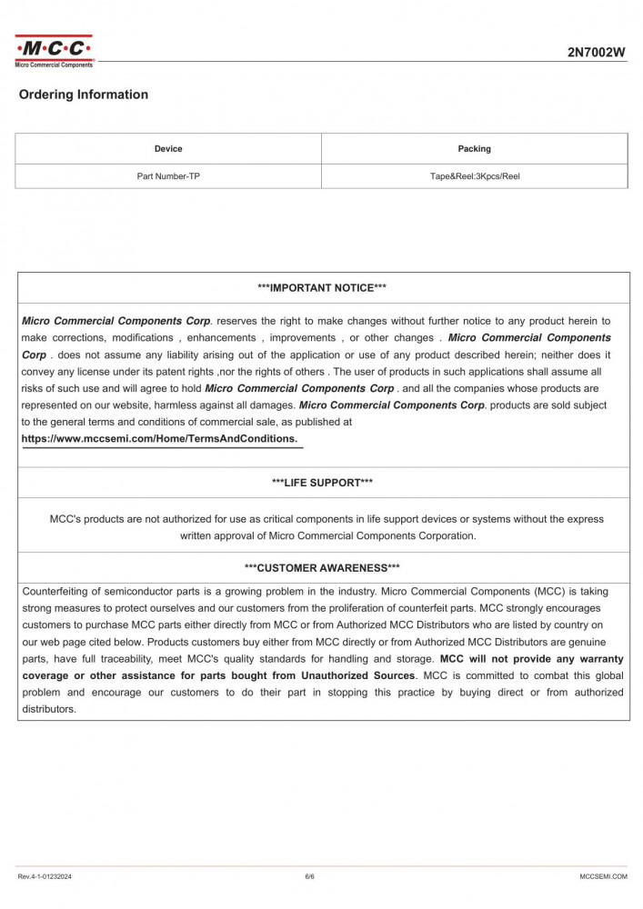 2N7002W-TP datasheet page 6