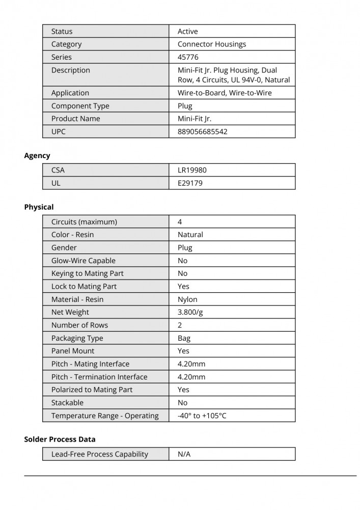 Technical document page 2 for product reference