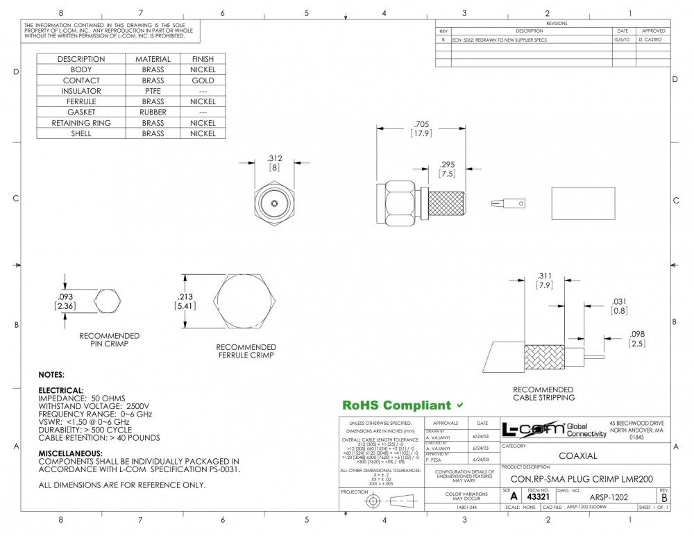 L-com ARSP-1202 technical document preview