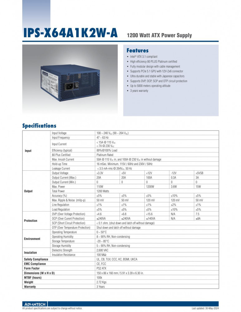 IPS-X64A1K2W-A technical document page 1