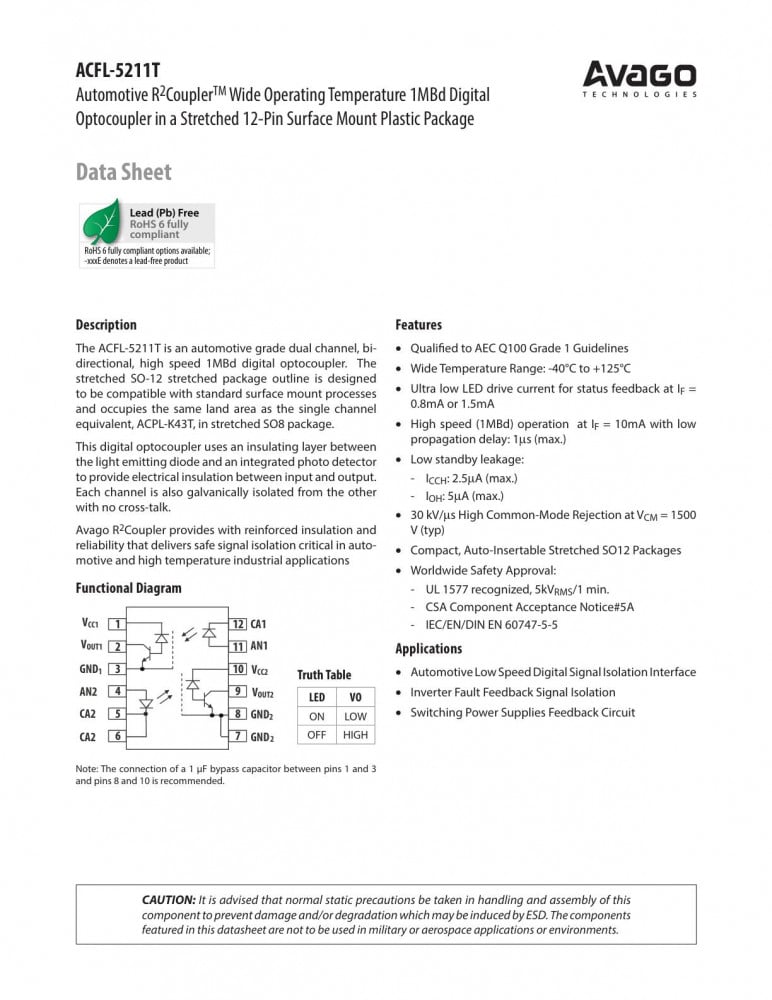 ACFL-5211T-500E datasheet page 1