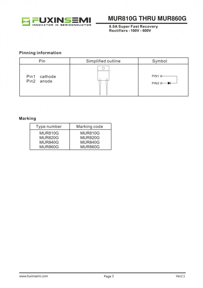 MUR860G datasheet page 3